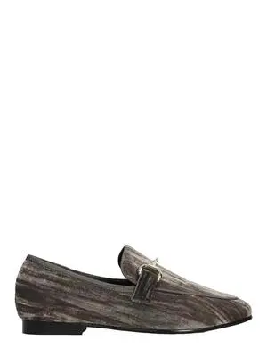 BIBI LOU Ashe Horsebit-detail Velvet Loafers - Grey