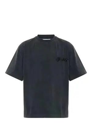 Off-White Logo-embroidered T-shirt - Black