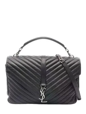 SAINT LAURENT 2000s Monogram Leather Tote Bag