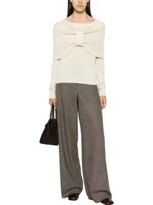Ermanno Scervino Bow-detail Cashmere Sweater - Neutrals
