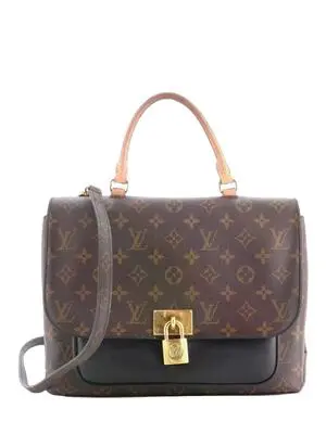 LOUIS VUITTON Marignan Handbag Monogram Canvas With Leather Shoulder Bag - Brown