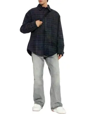 Off-White Check Flannel Padded Overshirt - Blue