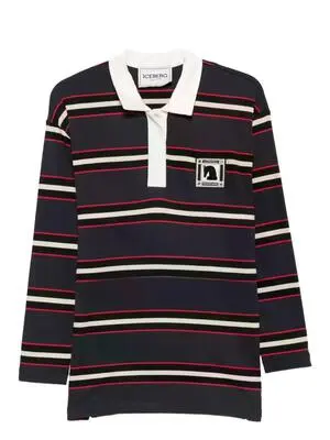 ICEBERG Striped Logo-patch Polo Top