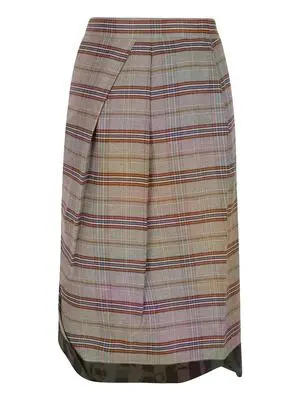 VIVIENNE WESTWOOD Zoey Check-pattern Draped Midi Skirt