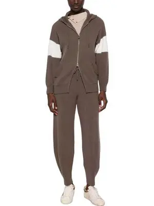 PANICALE Ribbed-knit Drawstring Track Pants - Brown