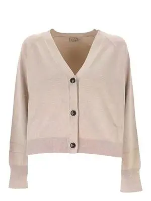 Marella V-neck Button-up Cardigan - Neutrals