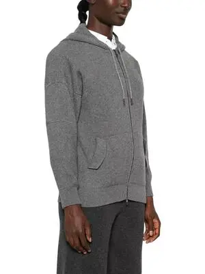 PANICALE Ribbed-knit Zip-up Hoodie