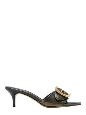 COACH Margot Buckle-detail Leather Sandals Red