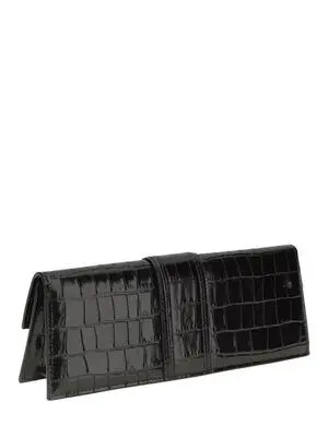 Jacquemus Le Bambino Croc-effect Leather Clutch Bag - Black