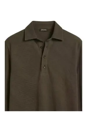 Zegna Long-sleeve Polo Shirt Green