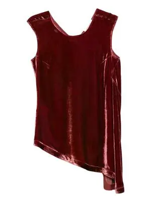 GENTRYPORTOFINO Asymmetric Velvet Top Red