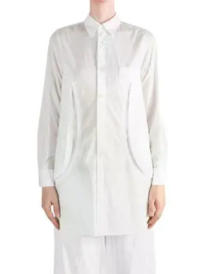 Comme Des Garçons Layered-panel Long-sleeve Shirt - White