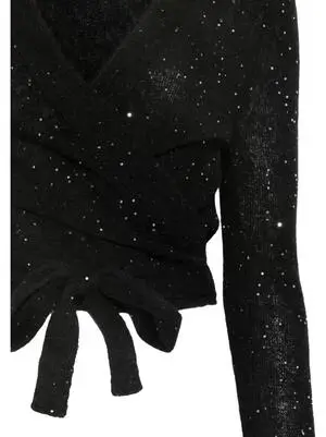 GENTRYPORTOFINO Sequin-embellished Wrap Cardigan
