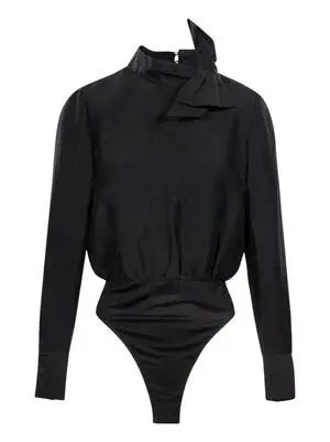 Roland Mouret Bow-detail High-neck Bodysuit - Black
