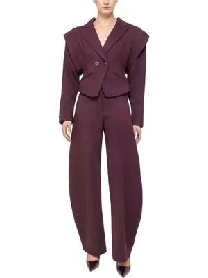 NISSA Wool-blend Barrel Fit Pants - Red