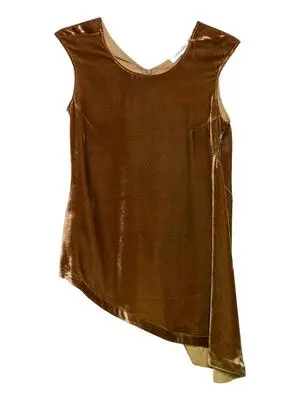 GENTRYPORTOFINO Asymmetric Velvet Top Brown