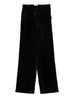 GENTRYPORTOFINO Velvet Elasticated-waistband Palazzo Pants - Black