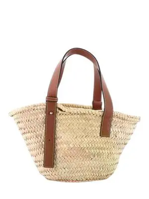 Loewe Basket Raffia Small Tote Bag - Brown