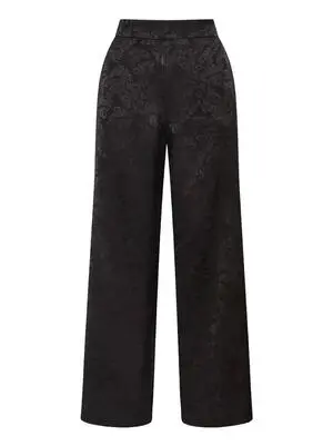 Malìparmi Damask-jacquard Flared Trousers - Black