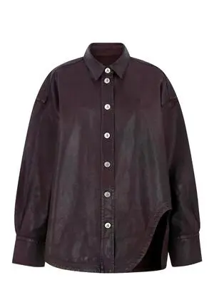 Attico Scoop Cut-out Long-sleeve Shirt - Purple