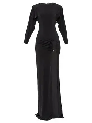 NISSA Open-back Maxi Dress - Black