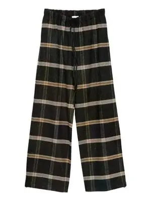 ALYSI Checked Palazzo Pants - Grey