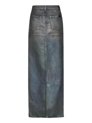 7 For All Mankind Layered-effect Denim Skirt - Blue
