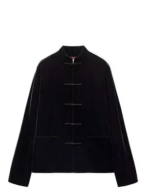 Shanghai Tang Tang Frog-fastening Jacket - Black