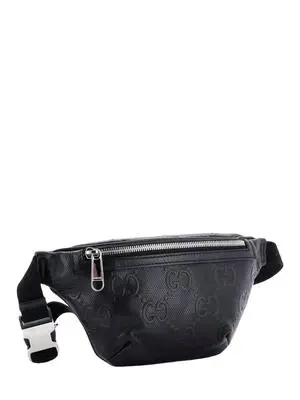 Gucci Gg Embossed Perforated Leather Small Belt Bag - Black