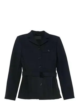 Prada 1990s Belted Jacket - Blue