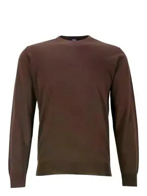 Fedeli Ribbed-trim Fine-knit Wool Sweater - Brown