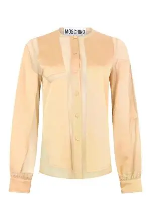 Moschino Mesh-panelled Long-sleeve Shirt - Neutrals