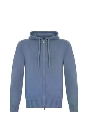 Fedeli Zip-up Cashmere Hoodie - Blue