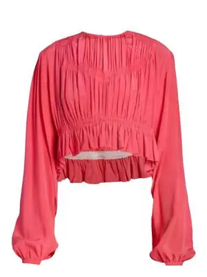 Isabel Marant Étoile Nelino Shirred Blouse Pink