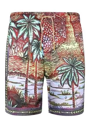 VLISCO DIALOGUES Landscape-print Swim Shorts - Red
