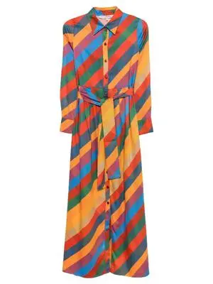 CONNOR&BLAKE Diagonal-stripe Maxi Dress - Orange