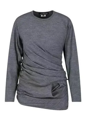 Junya Watanabe Draped Long-sleeve T-shirt - Grey