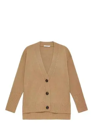Malìparmi Ribbed-cuff V-neck Cardigan - Neutrals