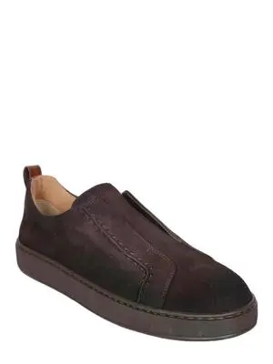 Santoni Slip-on Leather Sneakers - Brown