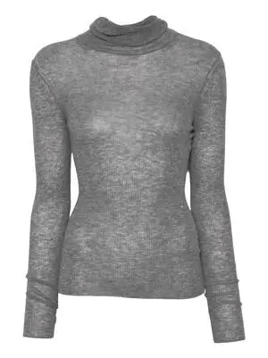 ELEH Sequin-embellished Ribbed-knit Sweater - Grey