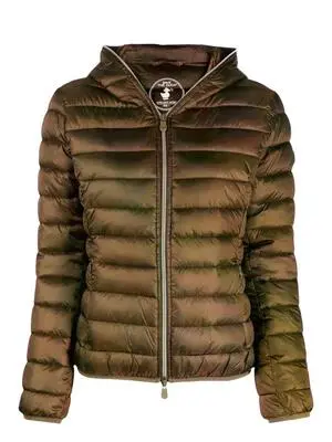 SAVE THE DUCK Quilted Hooded Jacket - Brown