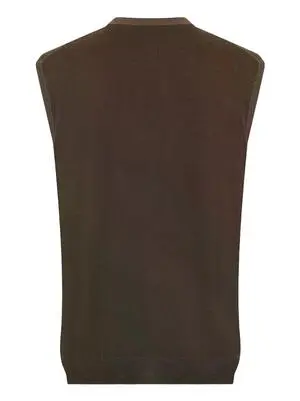 Fedeli Sleeveless V-neck Vest - Brown
