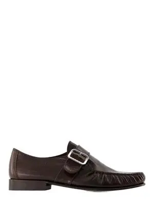 Marni Brown Eel-effect Leather Wallabee Shoes Brown