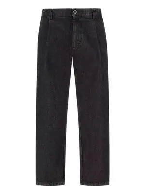 Herno Elasticated-waist Straight-leg Jeans - Black