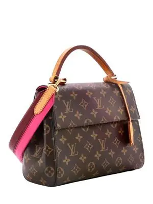 LOUIS VUITTON Cluny Top Handle Bag Monogram Canvas Bb Satchel - Brown