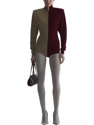 MUGLER Bi-color Cashmere Bodysuit