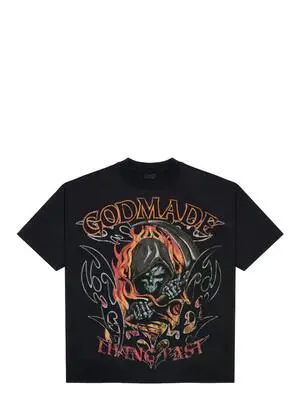 GODMADE Graphic-print Washed T-shirt - Black