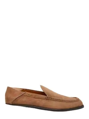 TOD'S Logo-plaque Suede Ballet Flats