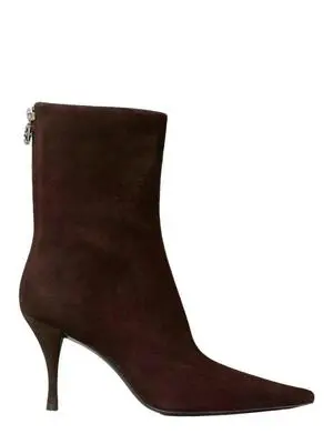 Tory Burch Charlie Pointed-toe Ankle Boots Brown