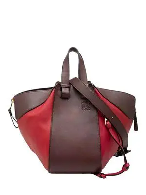 Loewe 2017 Small Bicolor Calfskin Hammock Bag Satchel - Red